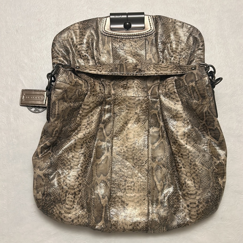 Coach Kristin Python Leather Hobo Shoulder Bag Purse - Gem